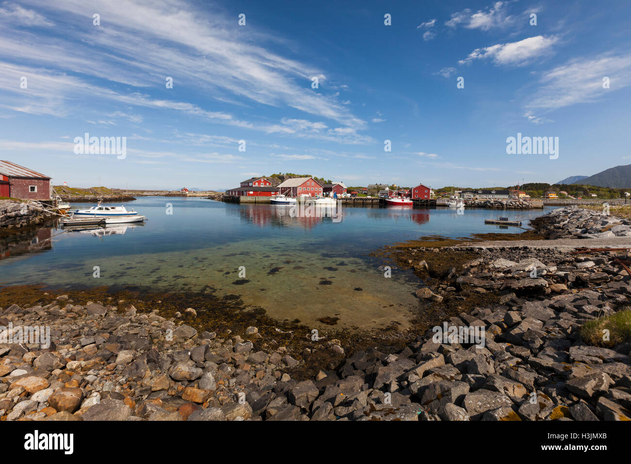 Laukvik fishing port, Austvagoy, Lofoten Islands, Norway Stock Photo ...