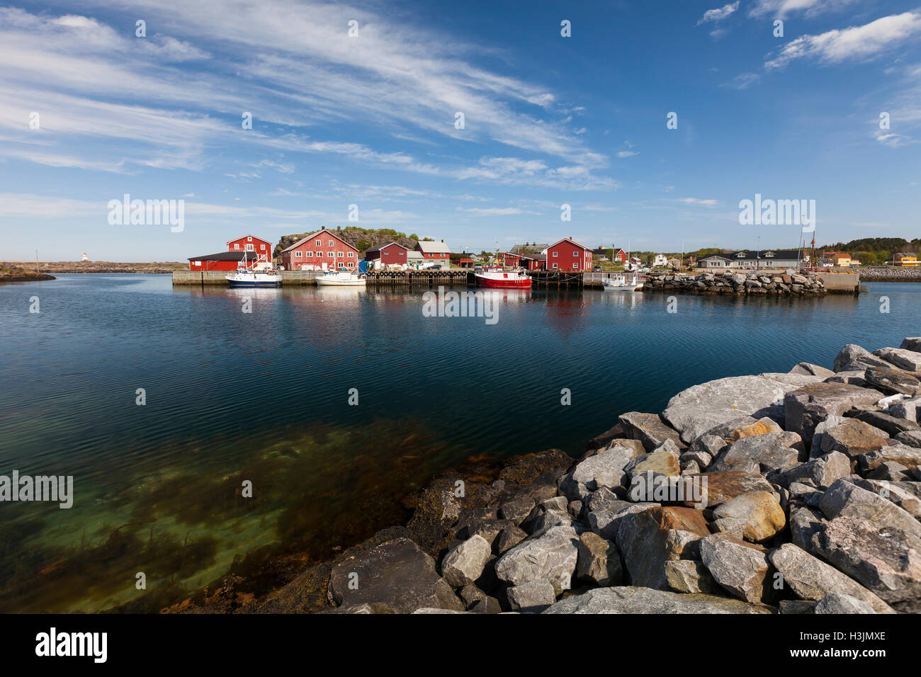 Laukvik fishing port, Austvagoy, Lofoten Islands, Norway Stock Photo ...