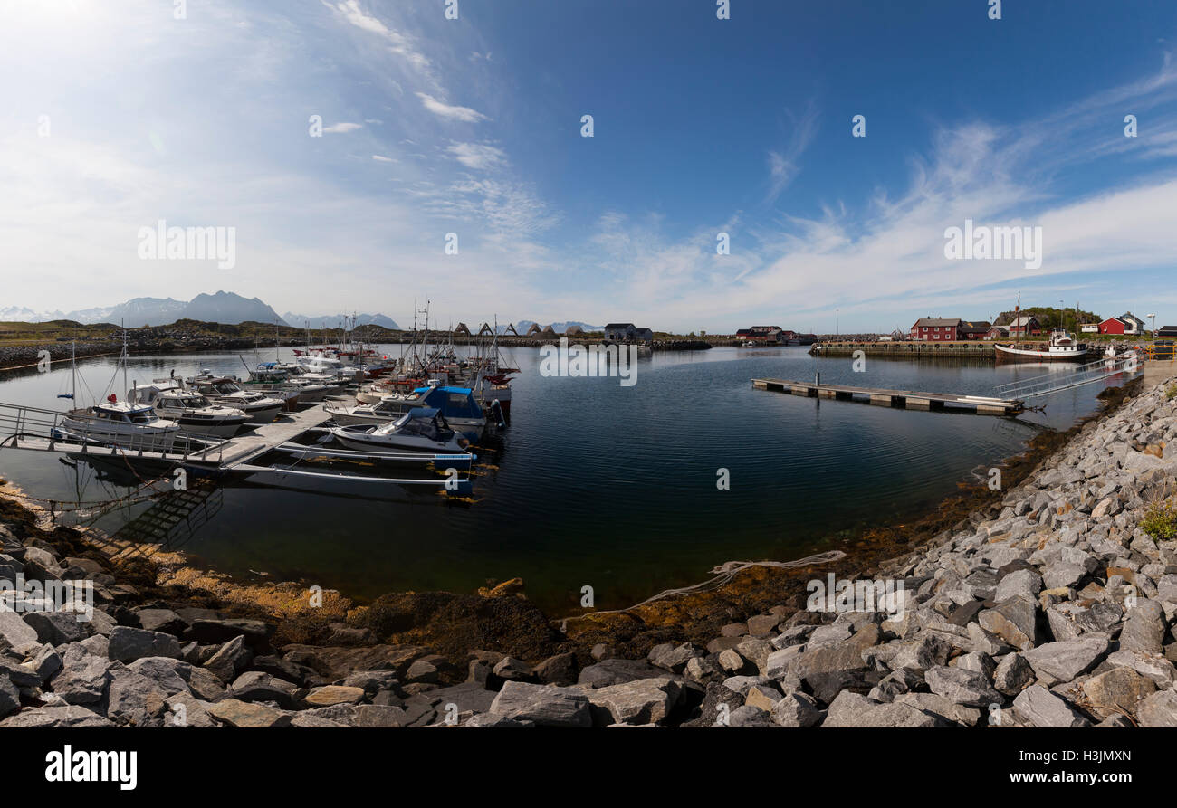 Laukvik fishing port, Austvagoy, Lofoten Islands, Norway Stock Photo ...