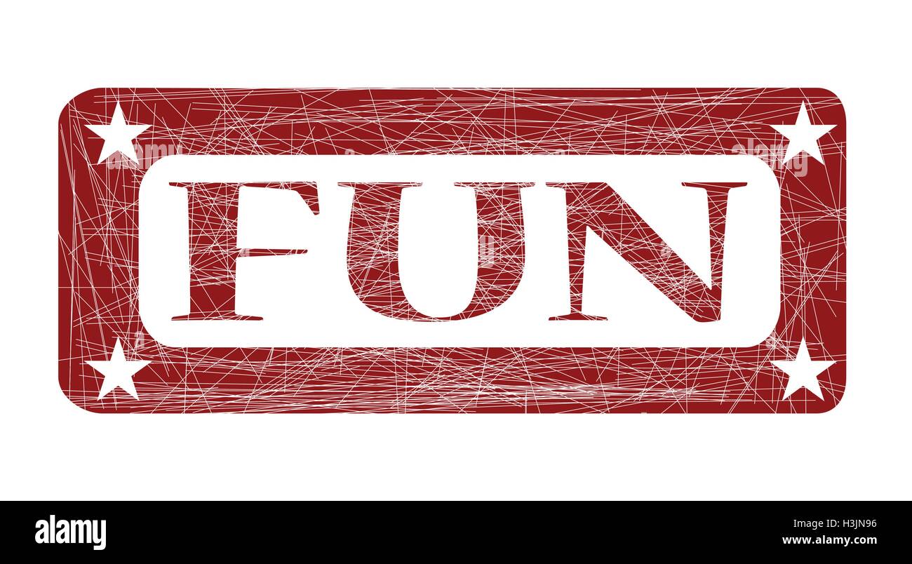 A grunged red ink stamp with the word fun over white Stock Vector Image ...