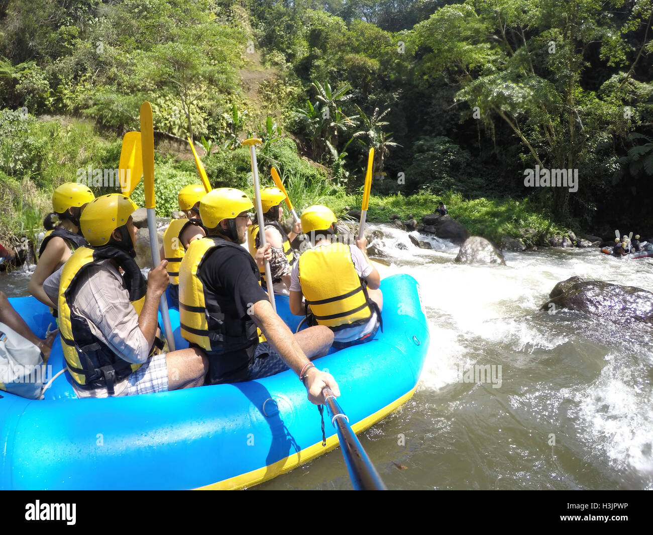 Bali Indonesia Ubud the Jungle Wild water rafting Stock Photo - Alamy
