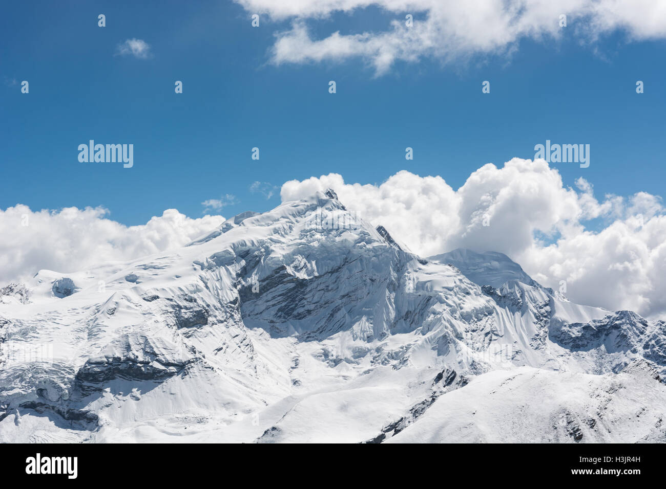 Mountain covered with snow landscape Stock Photo - Alamy