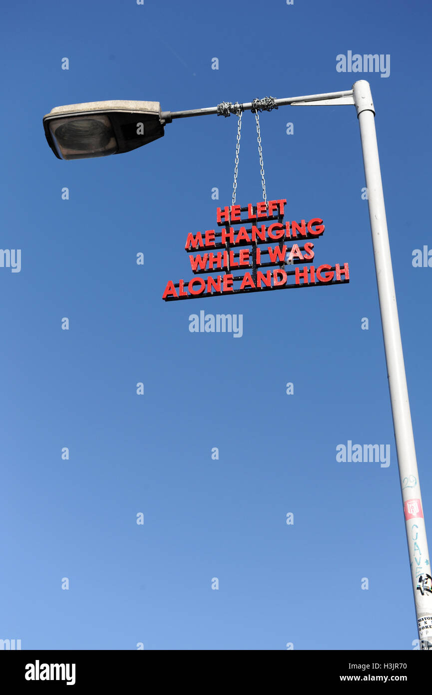 Mobstr hanging street sign, Shoreditch, London Stock Photo - Alamy