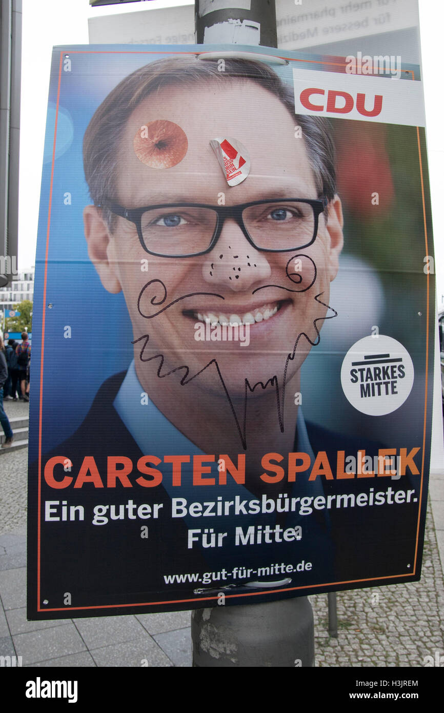 Defaced election poster Berlin Germany Stock Photo - Alamy