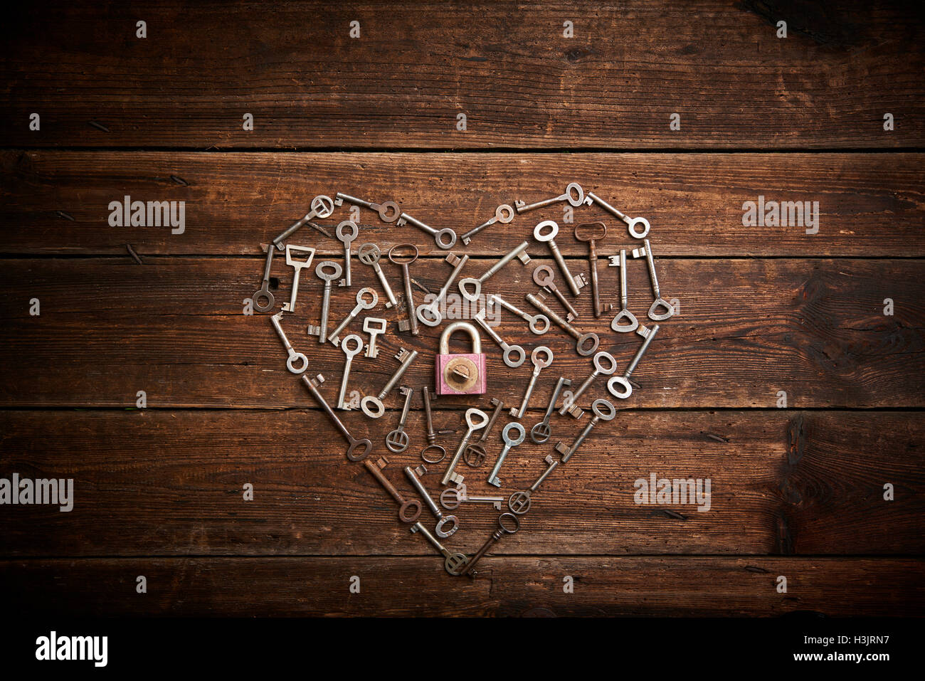 Valentine heart from different old keys, the concept of love Stock ...