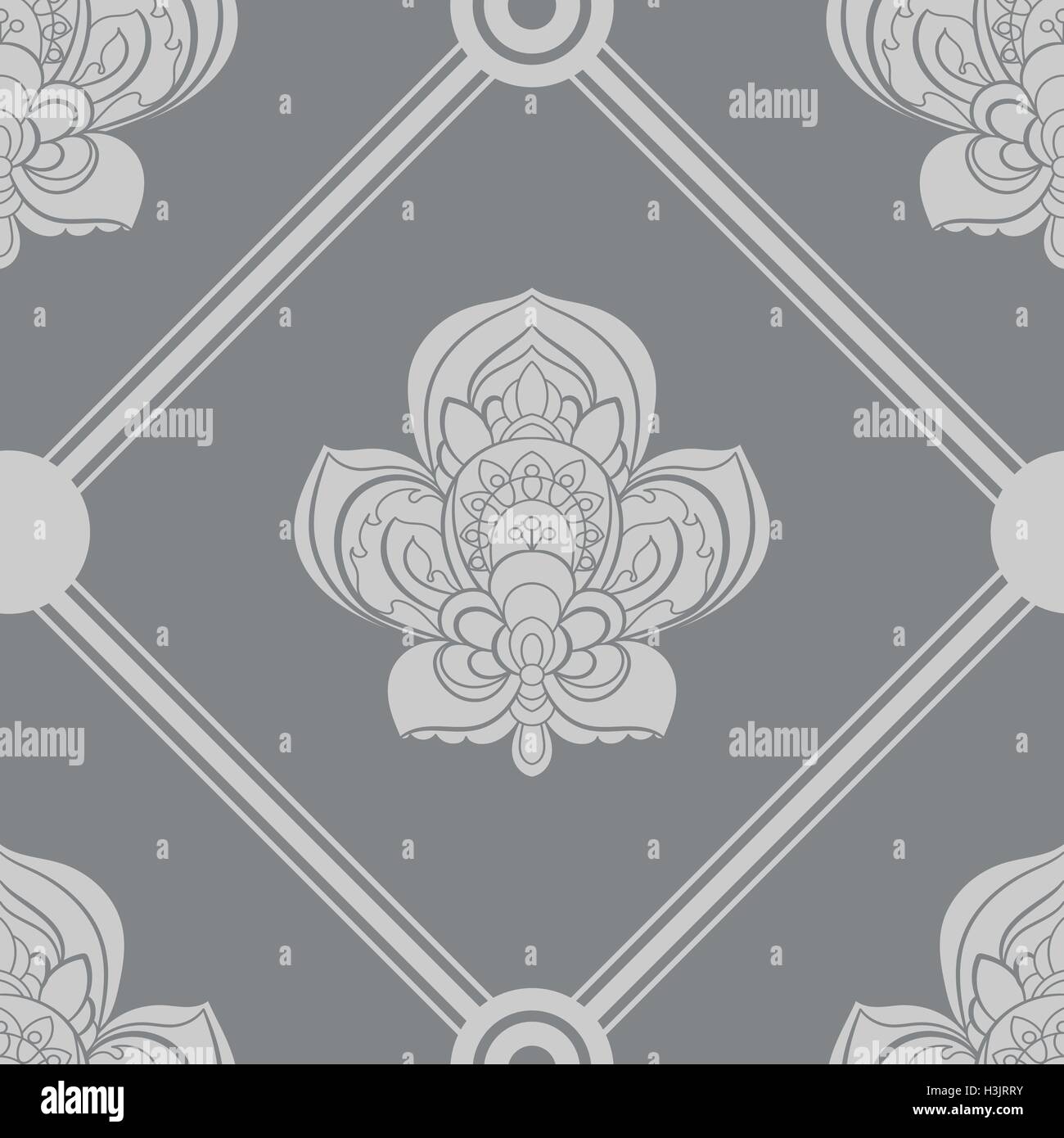 Gray and white seamless geometric pattern, repeating texture. line ...
