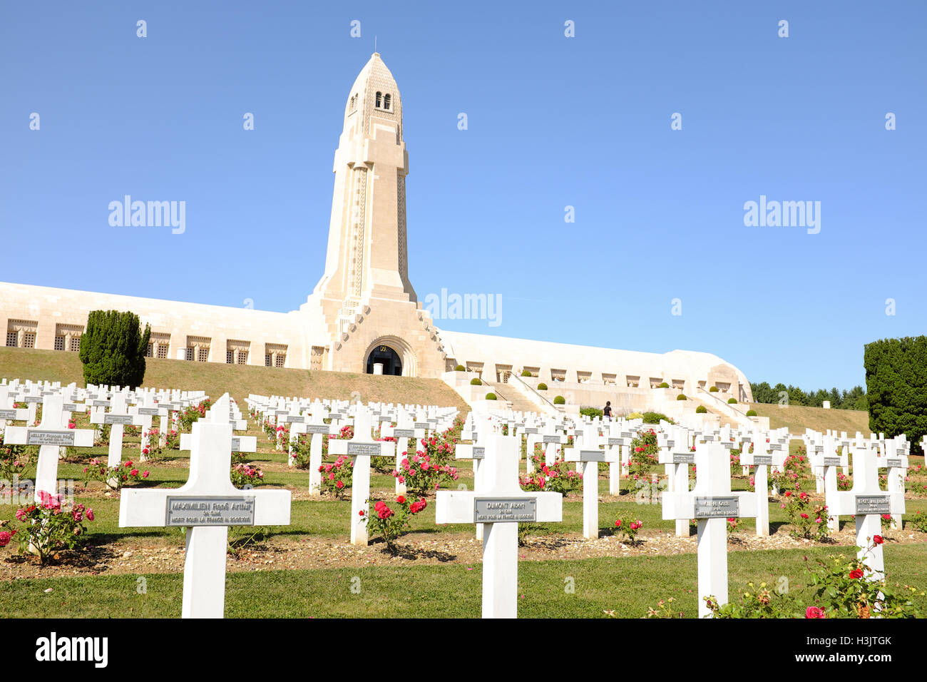 The Douaumont Ossuary and memorial at the site of the Battle of Verdun ...