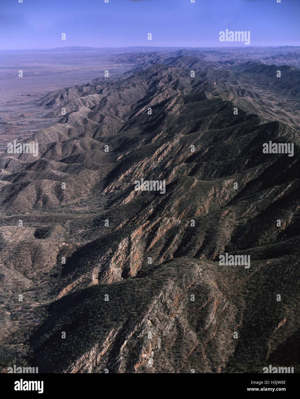 Aerial photograph of range north of Brachina Gorge Stock Photo - Alamy