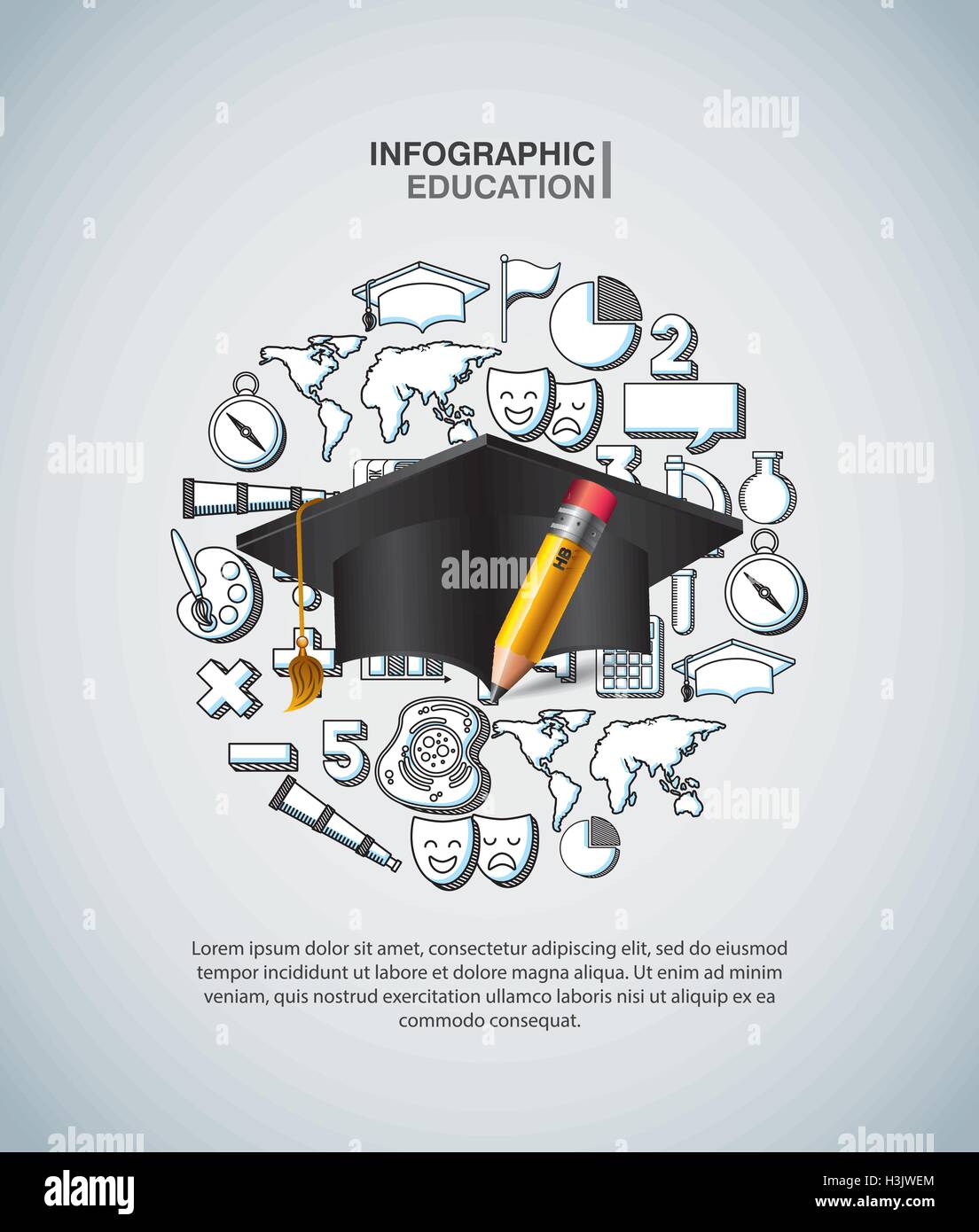 infographic education presentation icons Stock Vector Image & Art - Alamy