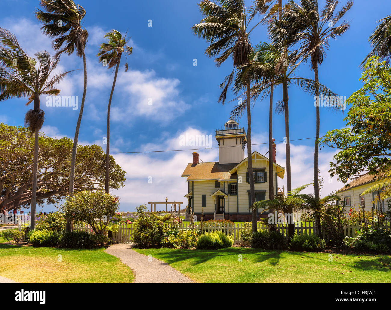 California Lighthouse with palm trees Stock Photo - Alamy