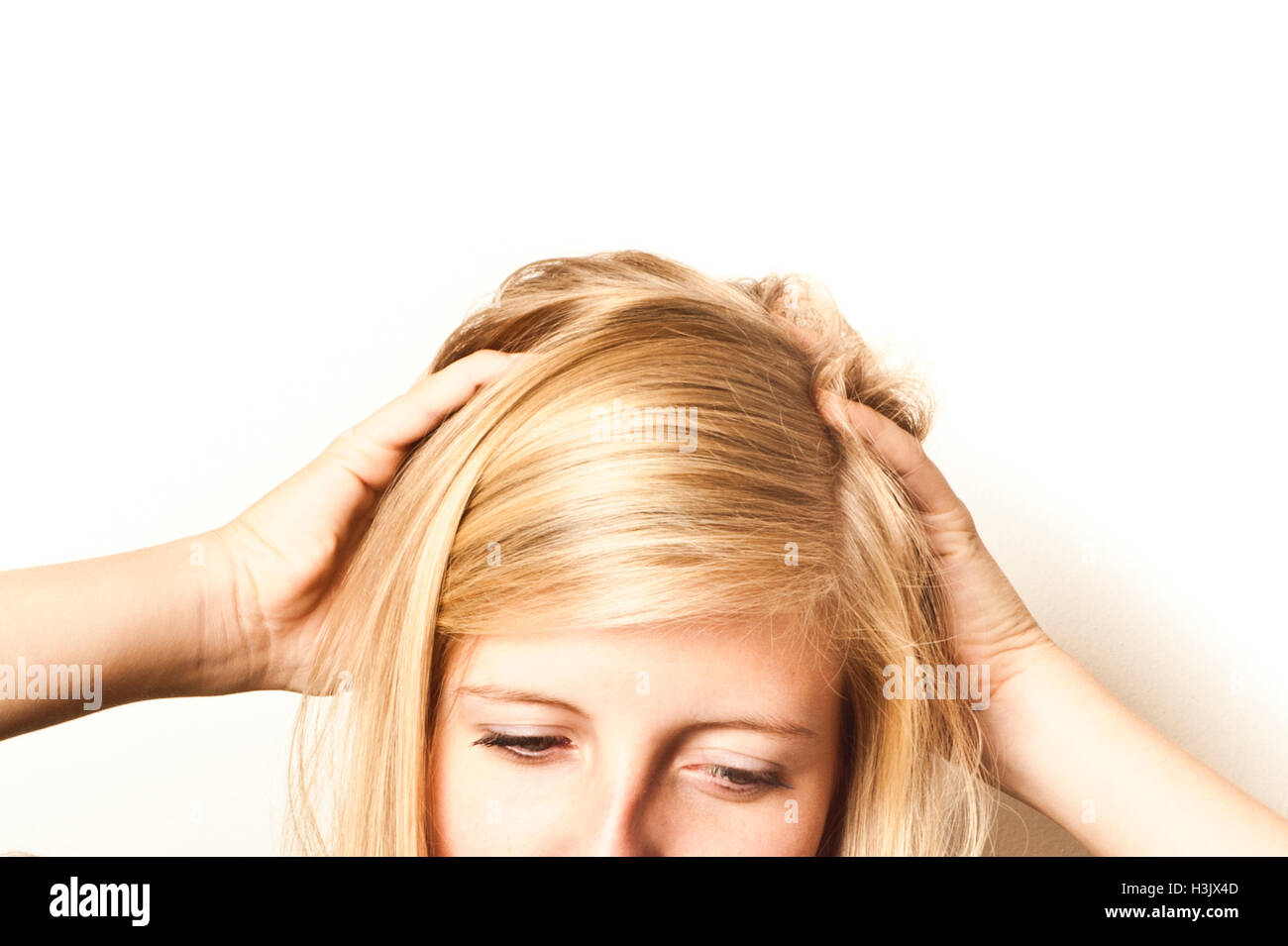 Touch hair hi-res stock photography and images - Alamy