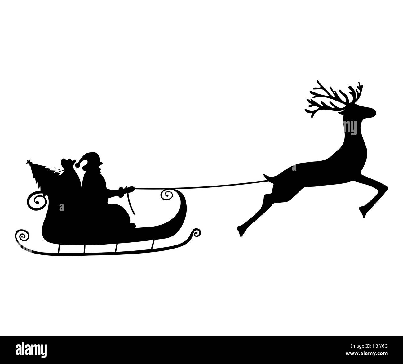 Rides his reindeer sleigh Cut Out Stock Images & Pictures - Alamy