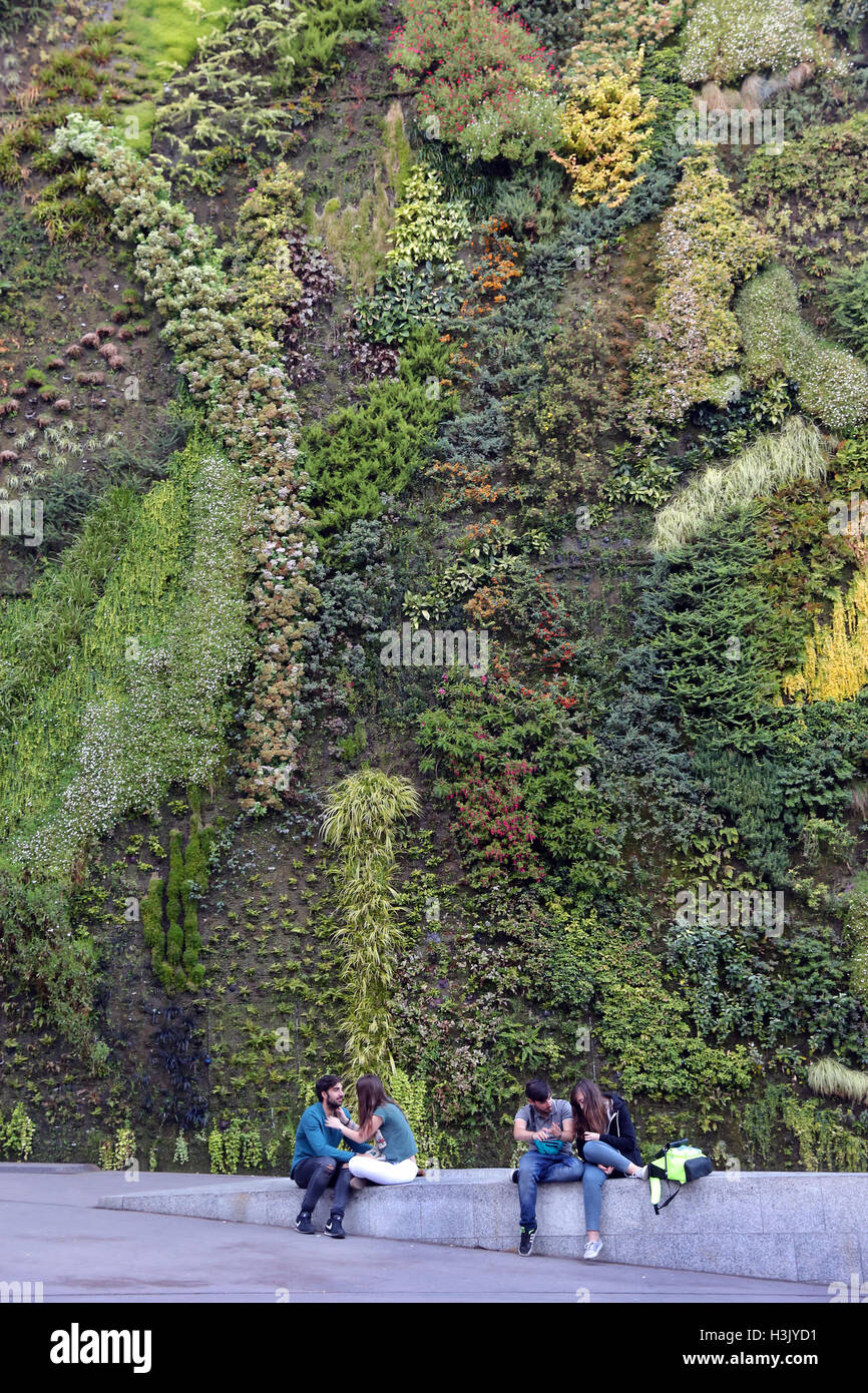 Two couples sitting in front of the Vertical Garden (by French botanist ...