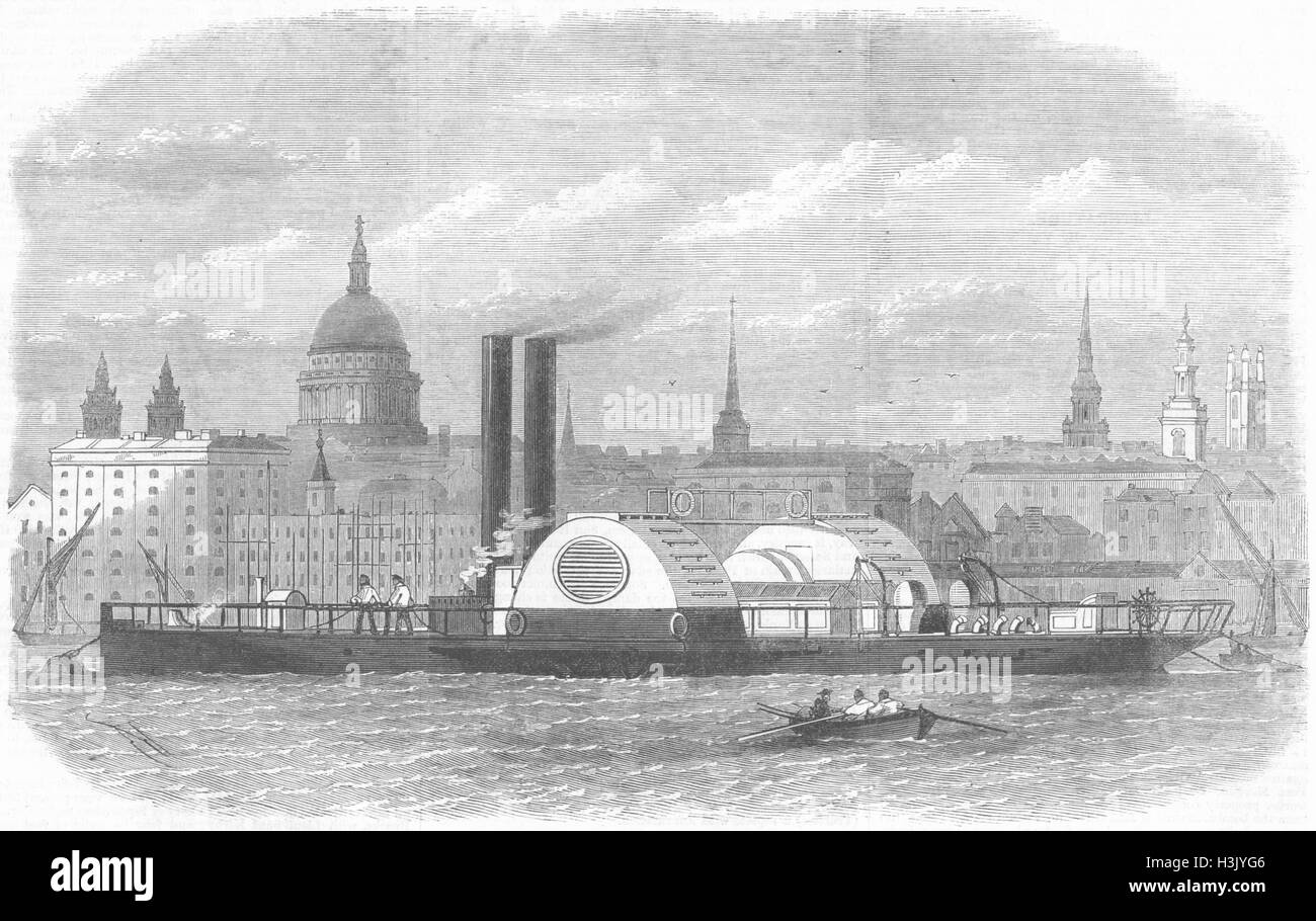 LONDON New floating fire-engine 1868. Illustrated London News Stock ...