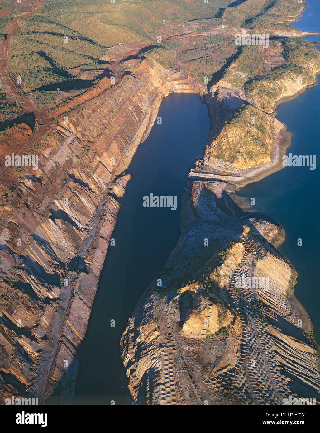 Revegetation of former open-cut iron mine Stock Photo - Alamy