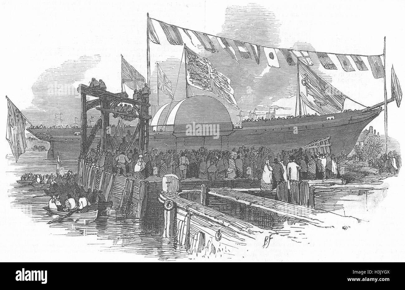 MAIL The Banshee, mail steamer 1847. Illustrated London News Stock ...