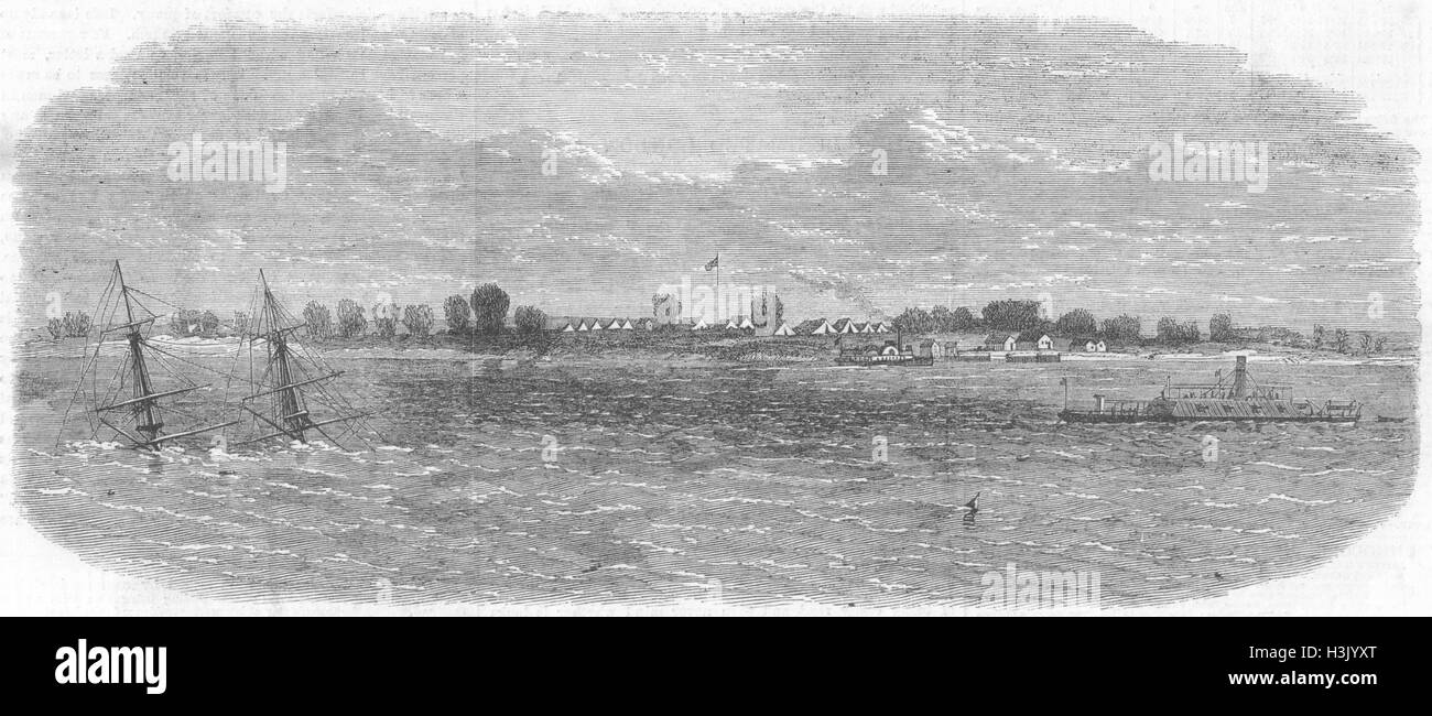 FLORIDA Confederate ship sunk, James river 1865. Illustrated London ...