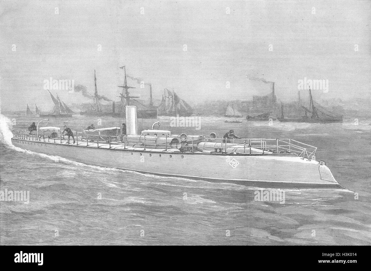 YARROW New Torpedo boat built, for British Govt 1887. The Graphic Stock ...
