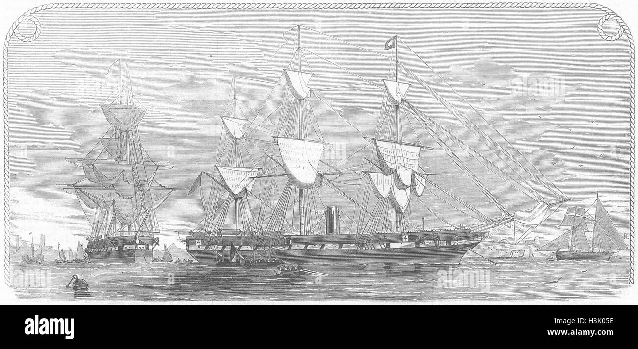 HOSPITAL SHIPS For China Mauritius; Melbourne 1860. Illustrated London ...