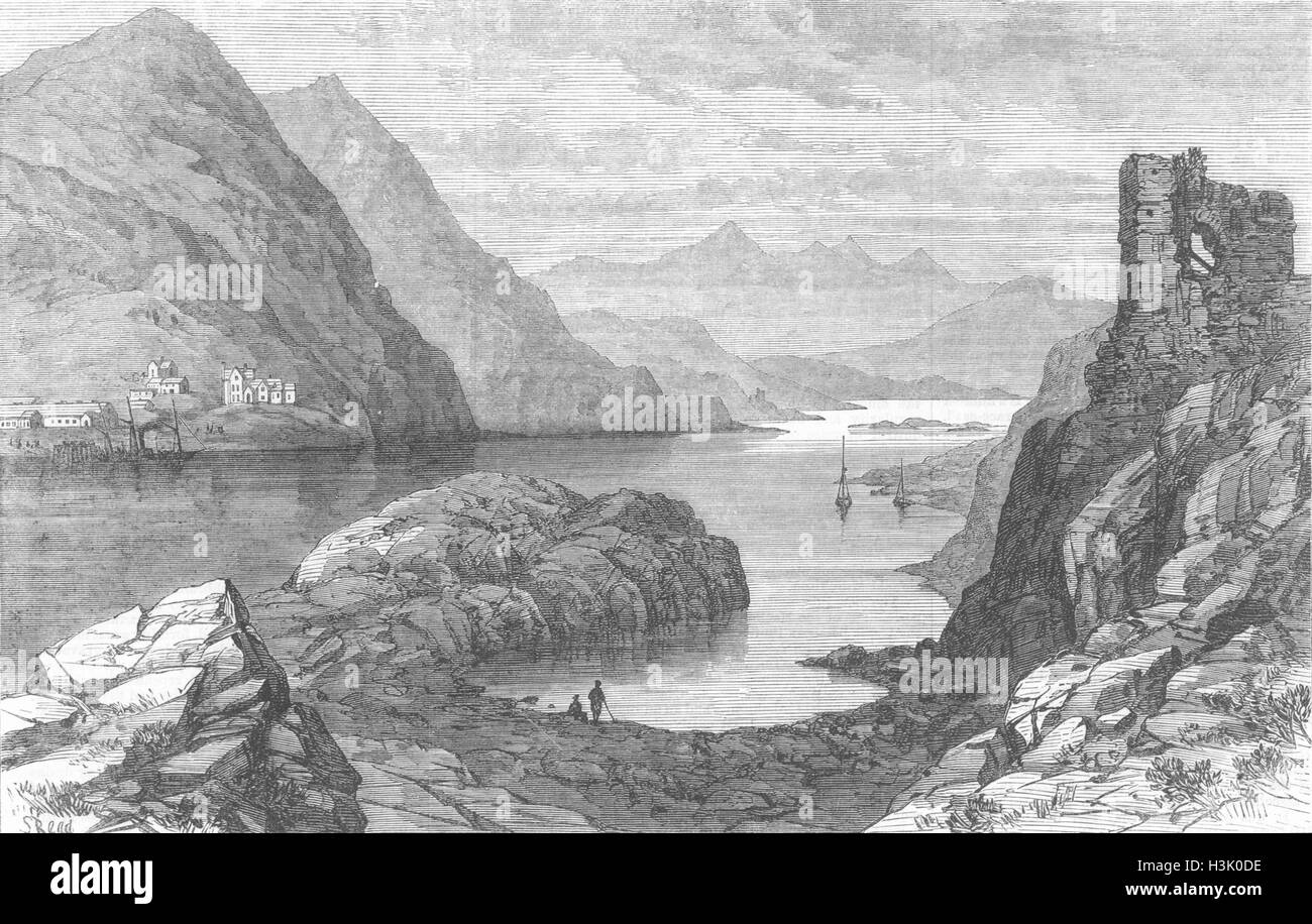 SCOTLAND Skye Railway Strome Ferry, station 1870. Illustrated London ...
