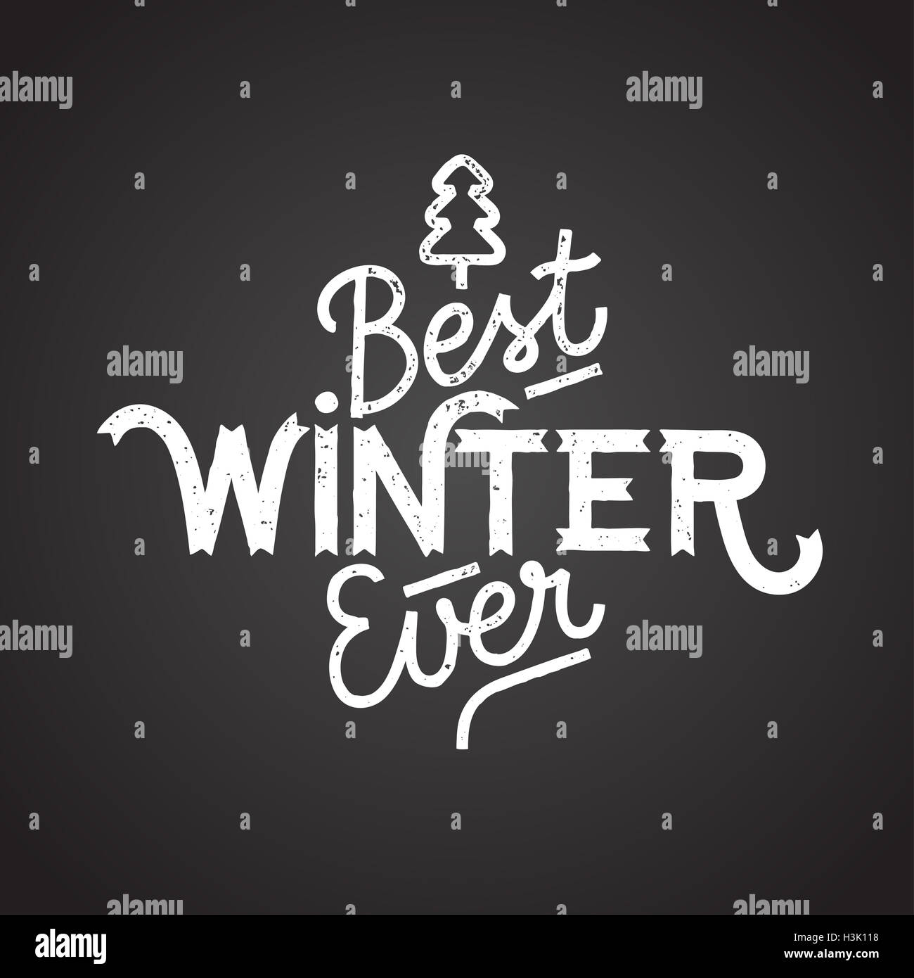 best winter ever text greeting card Stock Photo - Alamy