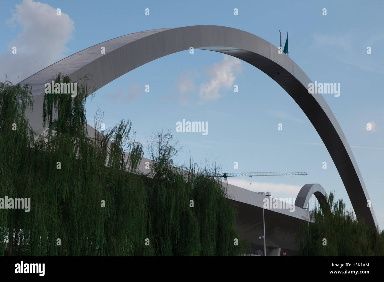 Modern City Bridge near Business Center Stock Photo - Alamy