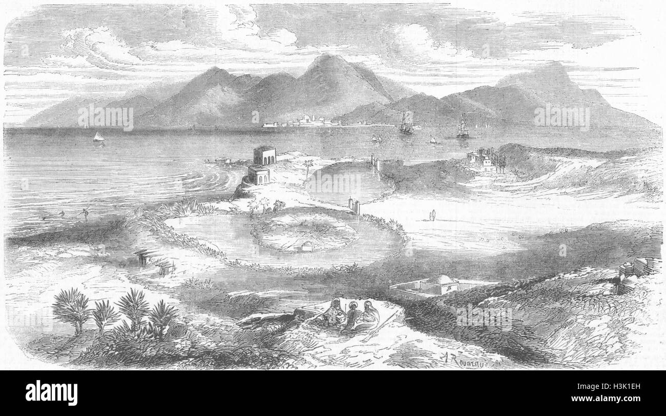 TUNISIA The Port of Carthage 1860. Illustrated News of the World Stock ...