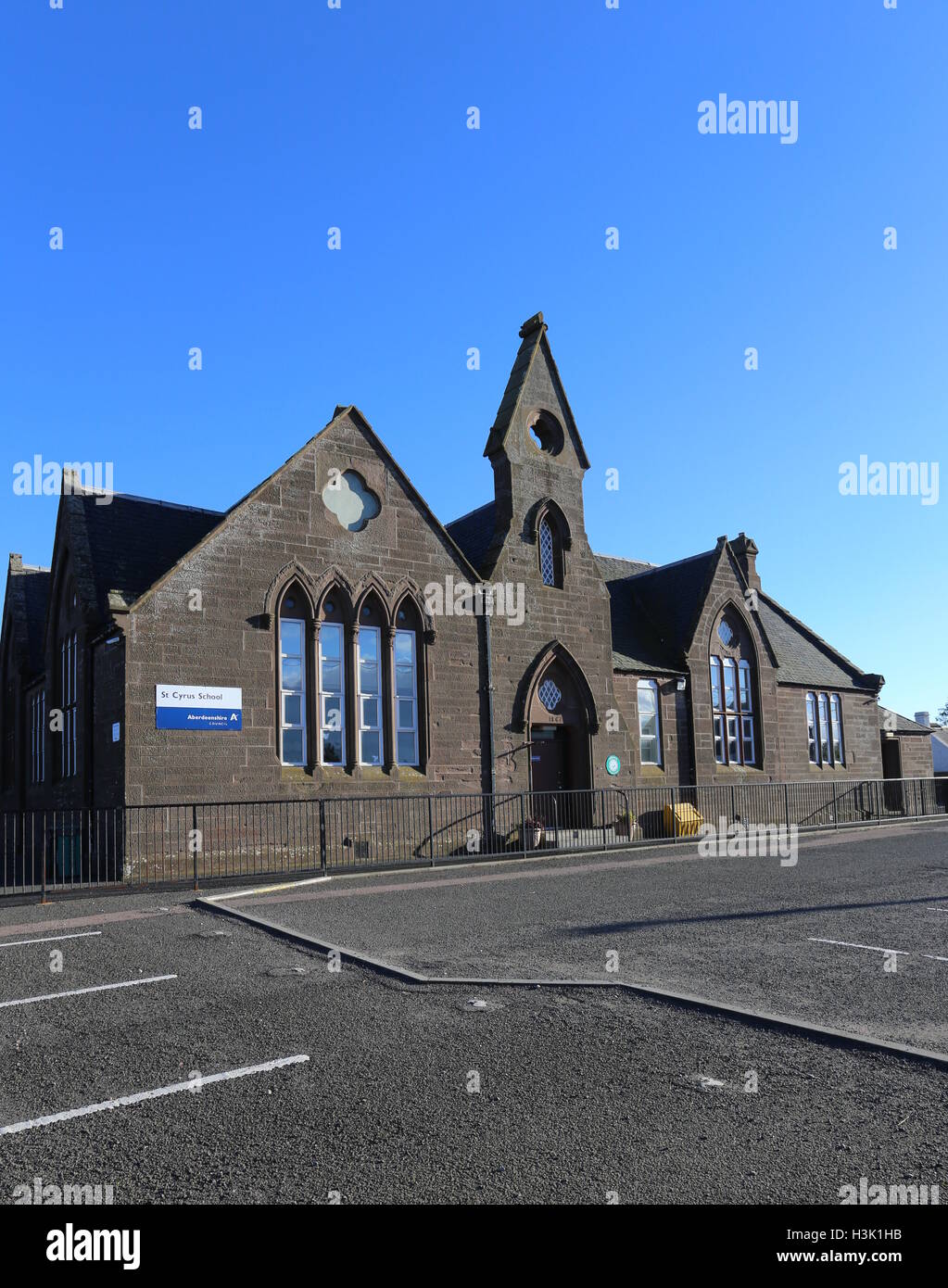 Exterior of St Cyrus Primary School Aberdeenshire Scotland October 2016 ...