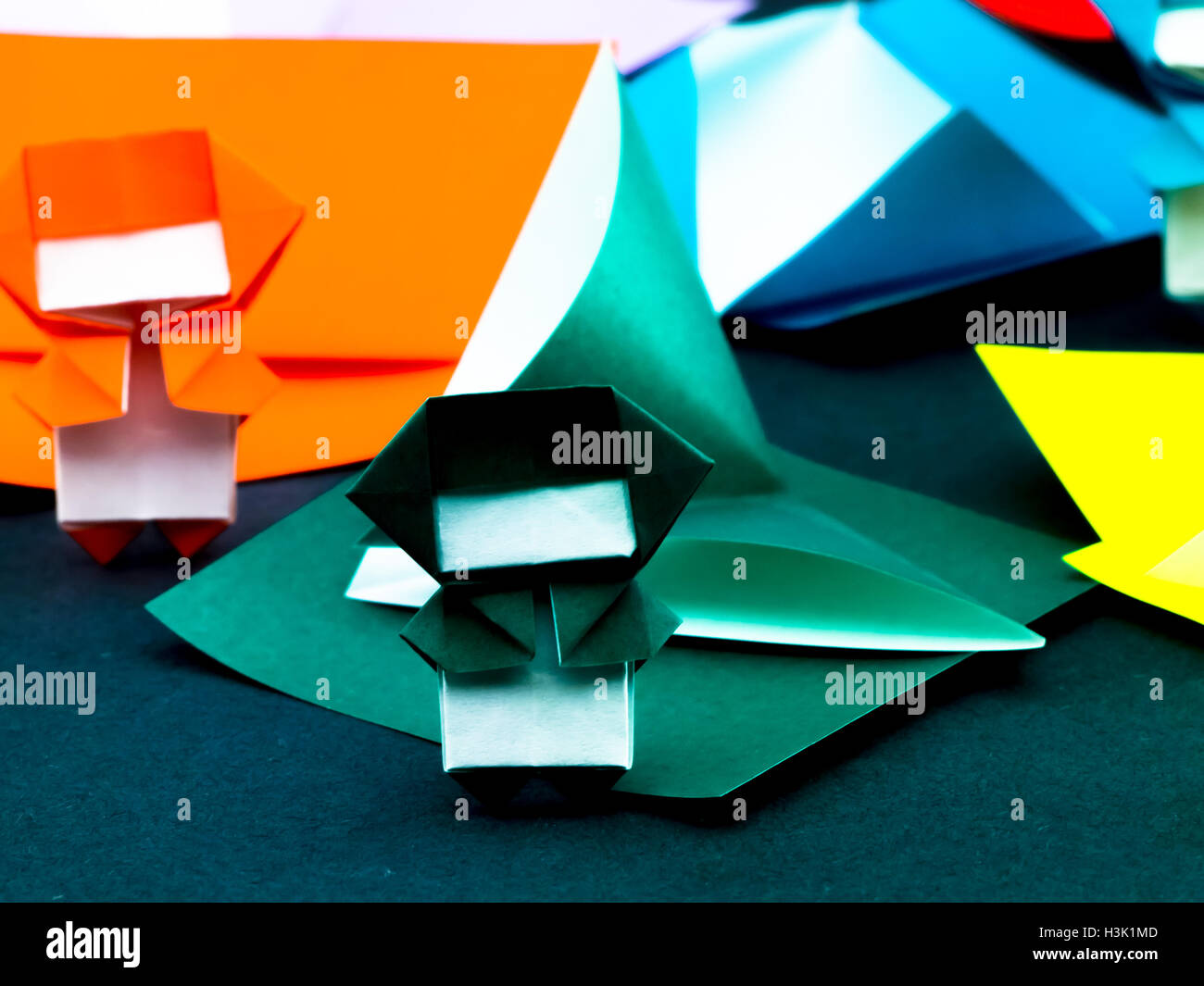 Japanese Origami Toys Folding Instructions; How to Play Stock Photo - Alamy