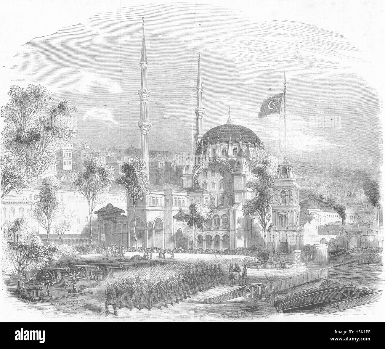 TURKEY Mosque & Arsenal of Topana, Istanbul 1859. Illustrated News of ...