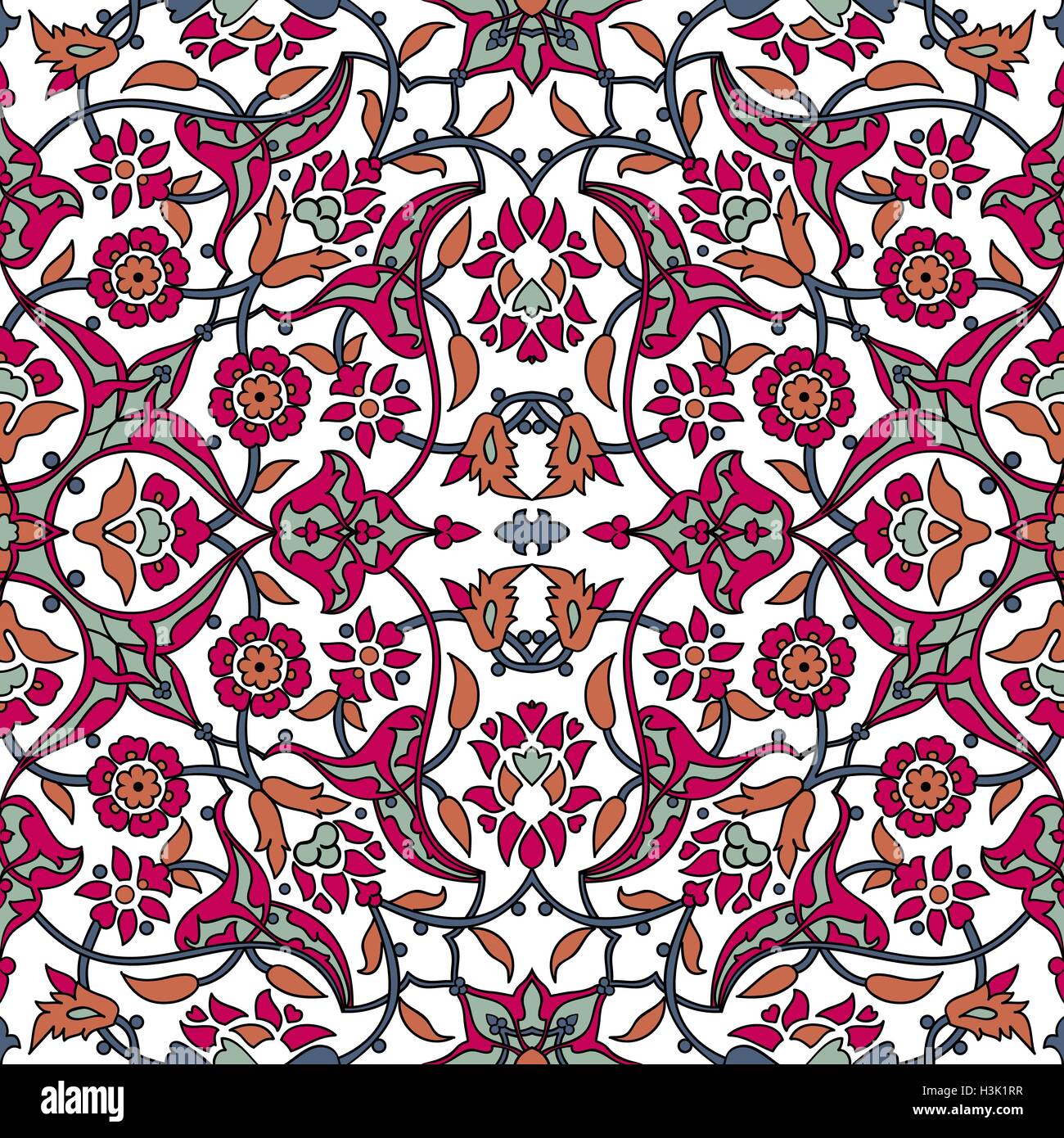 Stylized flowers oriental wallpaper retro seamless abstract background ...