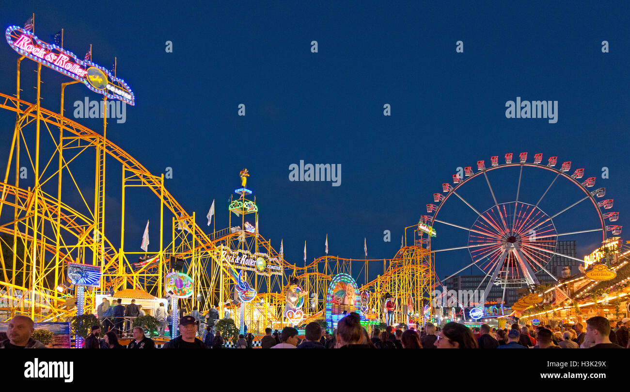 Rock & Rollercoaster, Big Wheel, Dom, Hamburg, Germany Stock Photo - Alamy