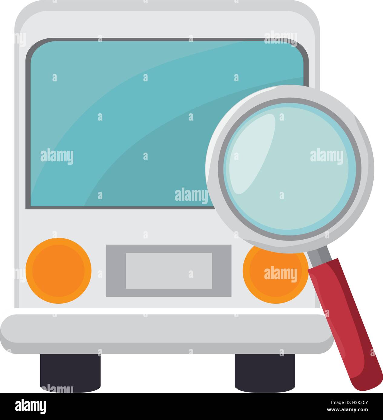 bus and magnifying glass Stock Vector Image & Art - Alamy