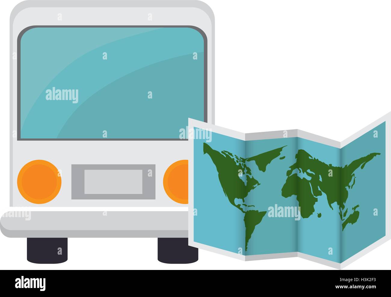 bus and world map Stock Vector Image & Art - Alamy