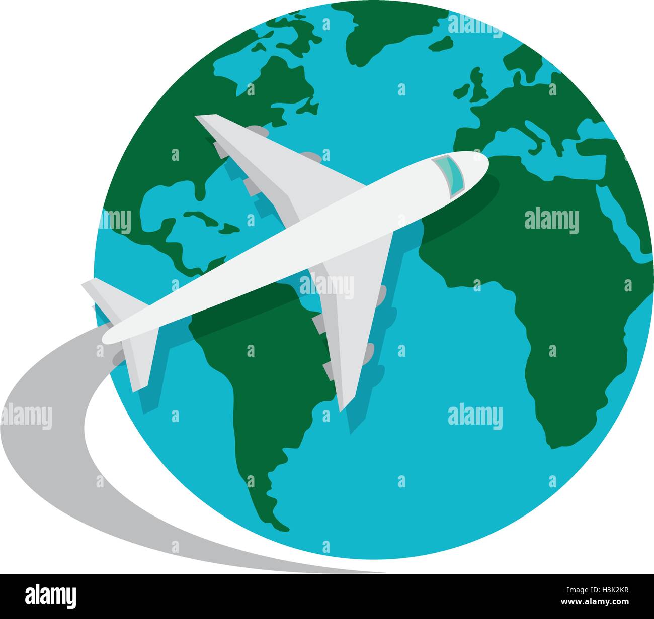 world map and airplane Stock Vector Image & Art - Alamy