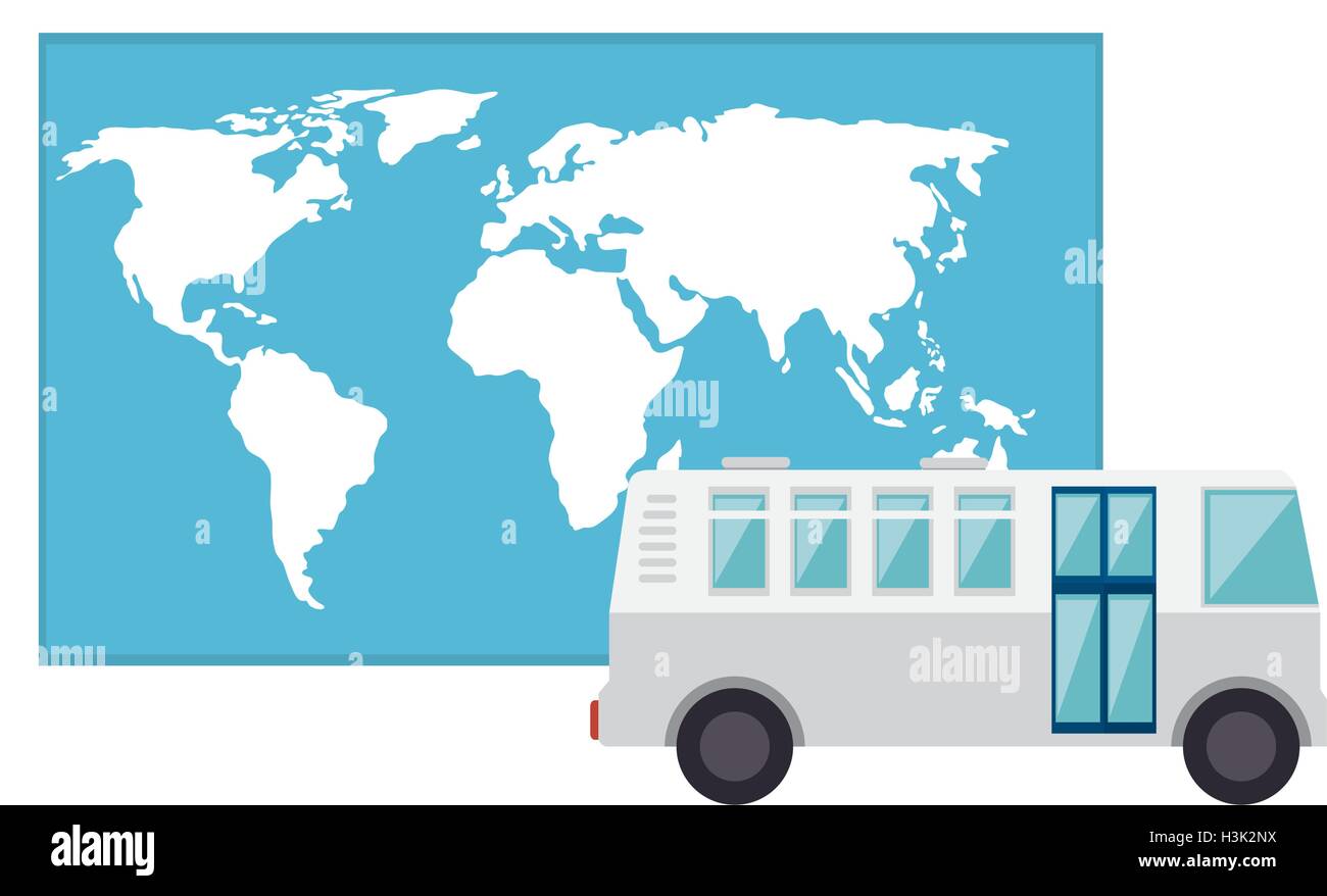 bus and world map Stock Vector Image & Art - Alamy
