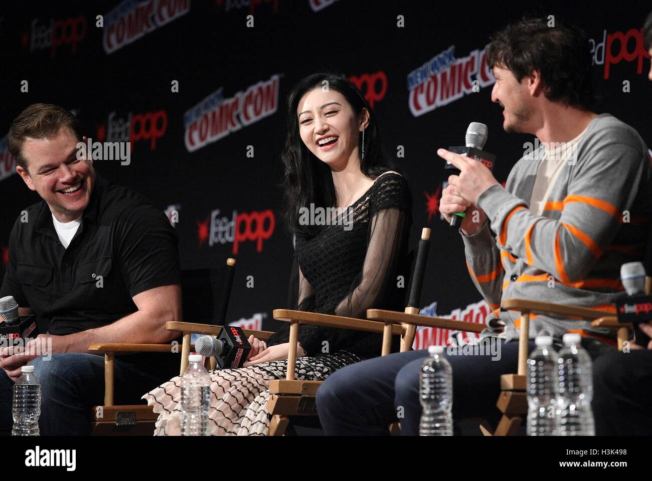 New York, USA. 8th October, 2016. Matt Damon, Jing Tian and Pedro ...