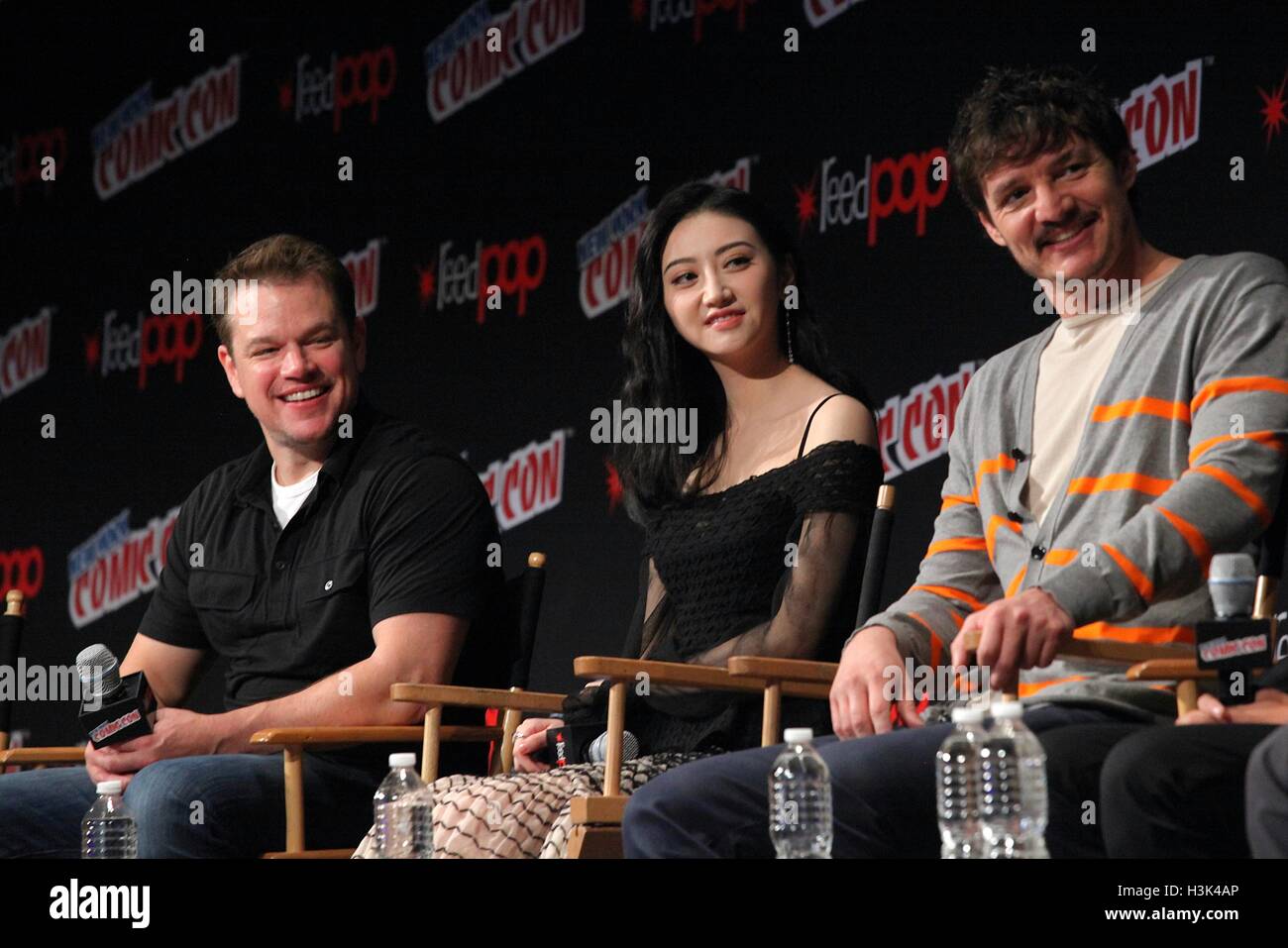New York, USA. 8th October, 2016. Matt Damon, Jing Tian and Pedro ...