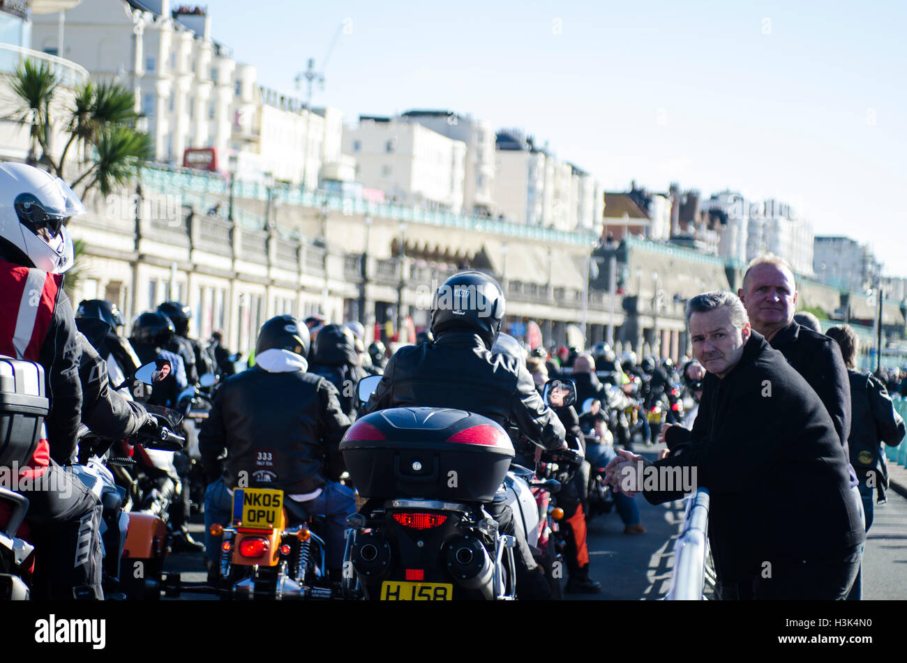Brighton, UK. 9th Oct, 2016. Thousands of friendly bikers, mostly with ...