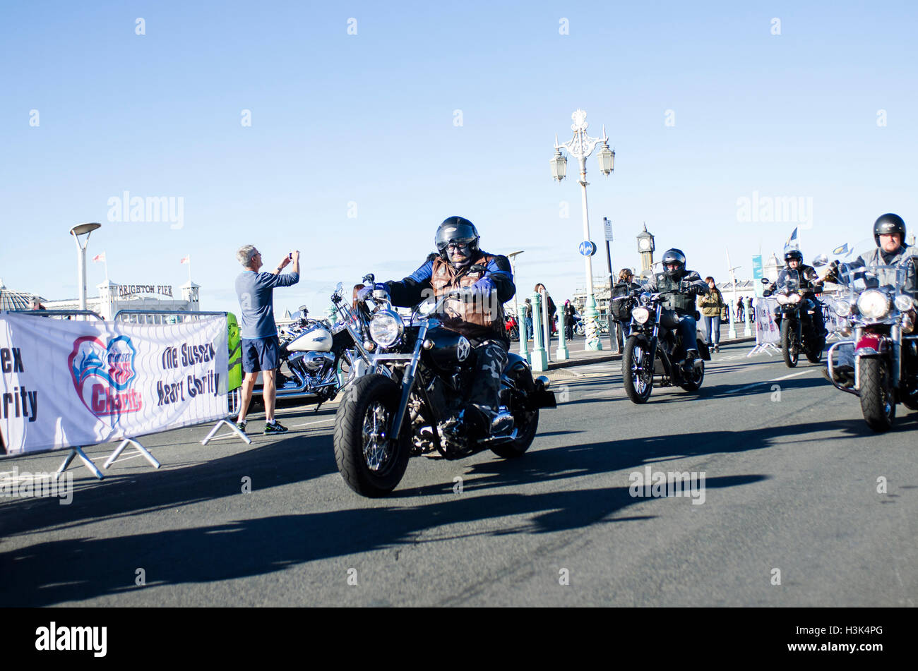 Brighton, UK. 9th Oct, 2016. Thousands of friendly bikers, mostly with ...