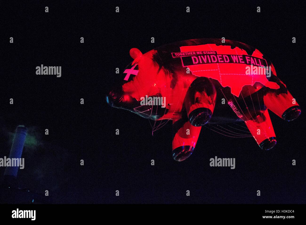 Indio, California, USA. 9th Oct, 2016. A giant pig inscribed with ...