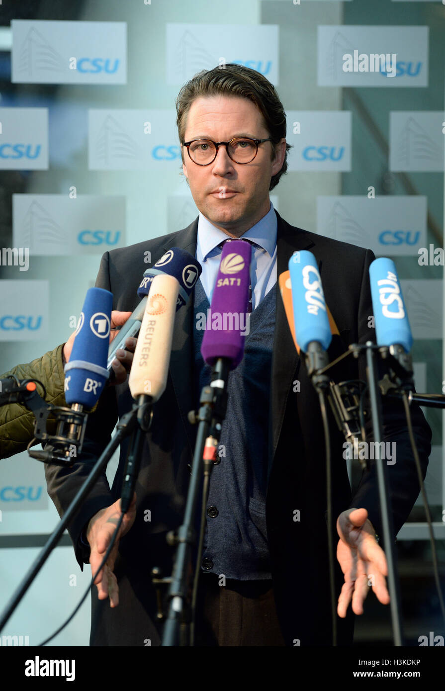 Munich, Germany. 10th Oct, 2016. Andreas Scheuer, Secretary General of ...