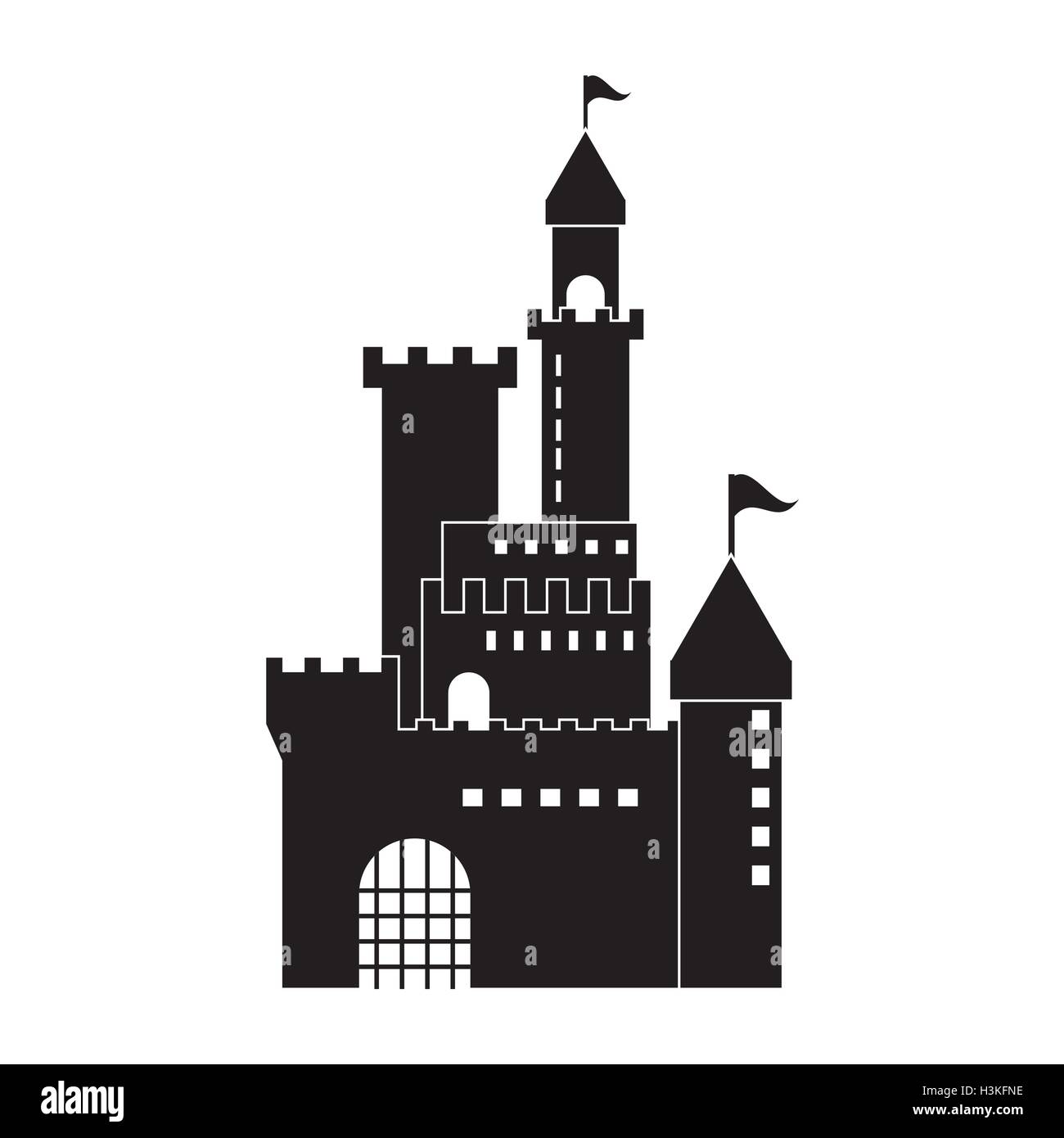 Castle icon. Palace design. Flat illustration, vector Stock Vector ...