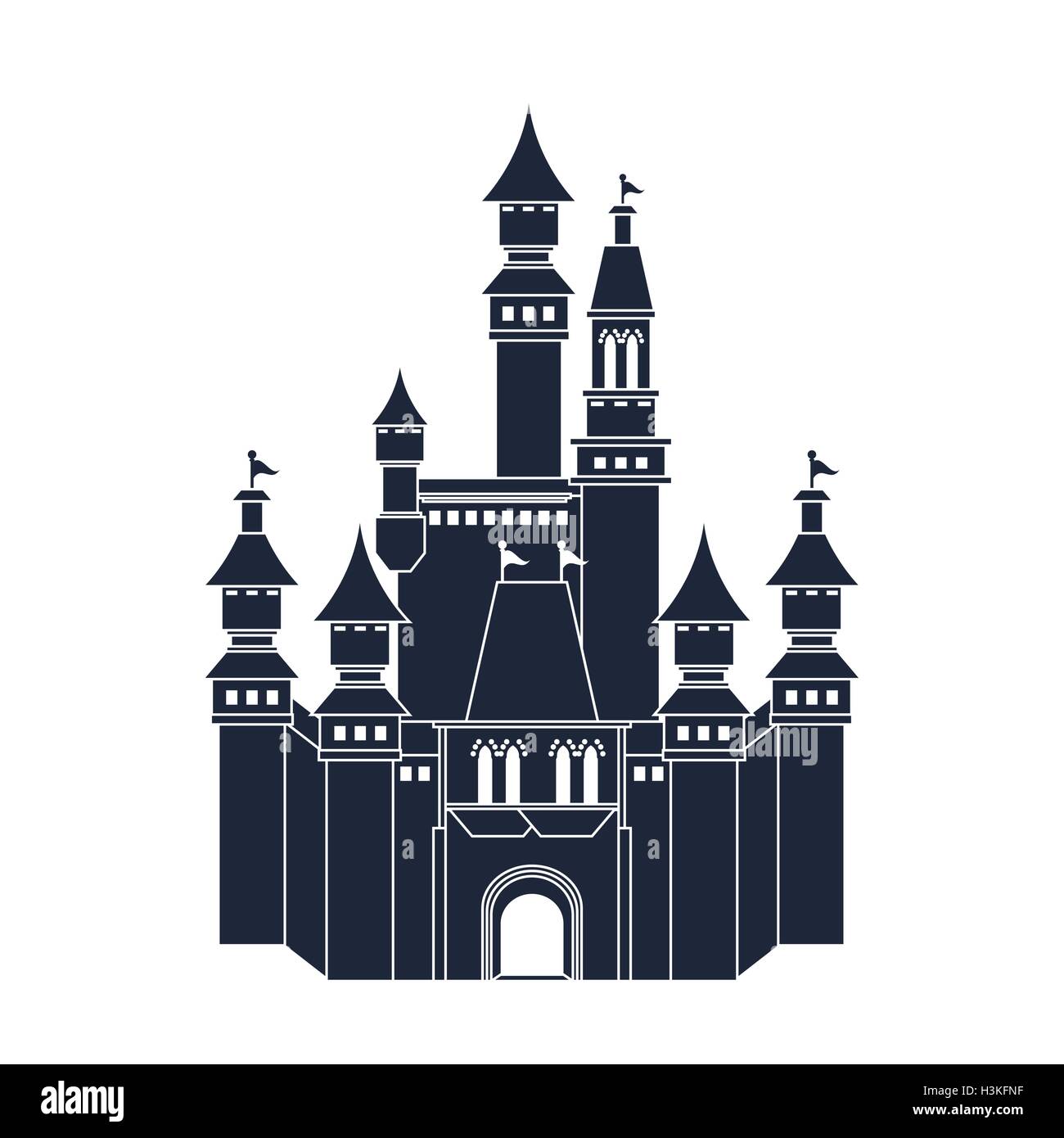 Castle icon. Palace design. Flat illustration, vector Stock Vector ...