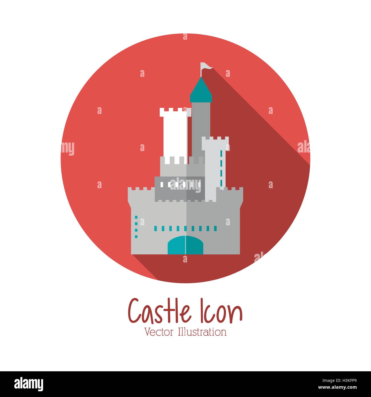Castle icon. Palace design. Flat illustration, vector Stock Vector ...