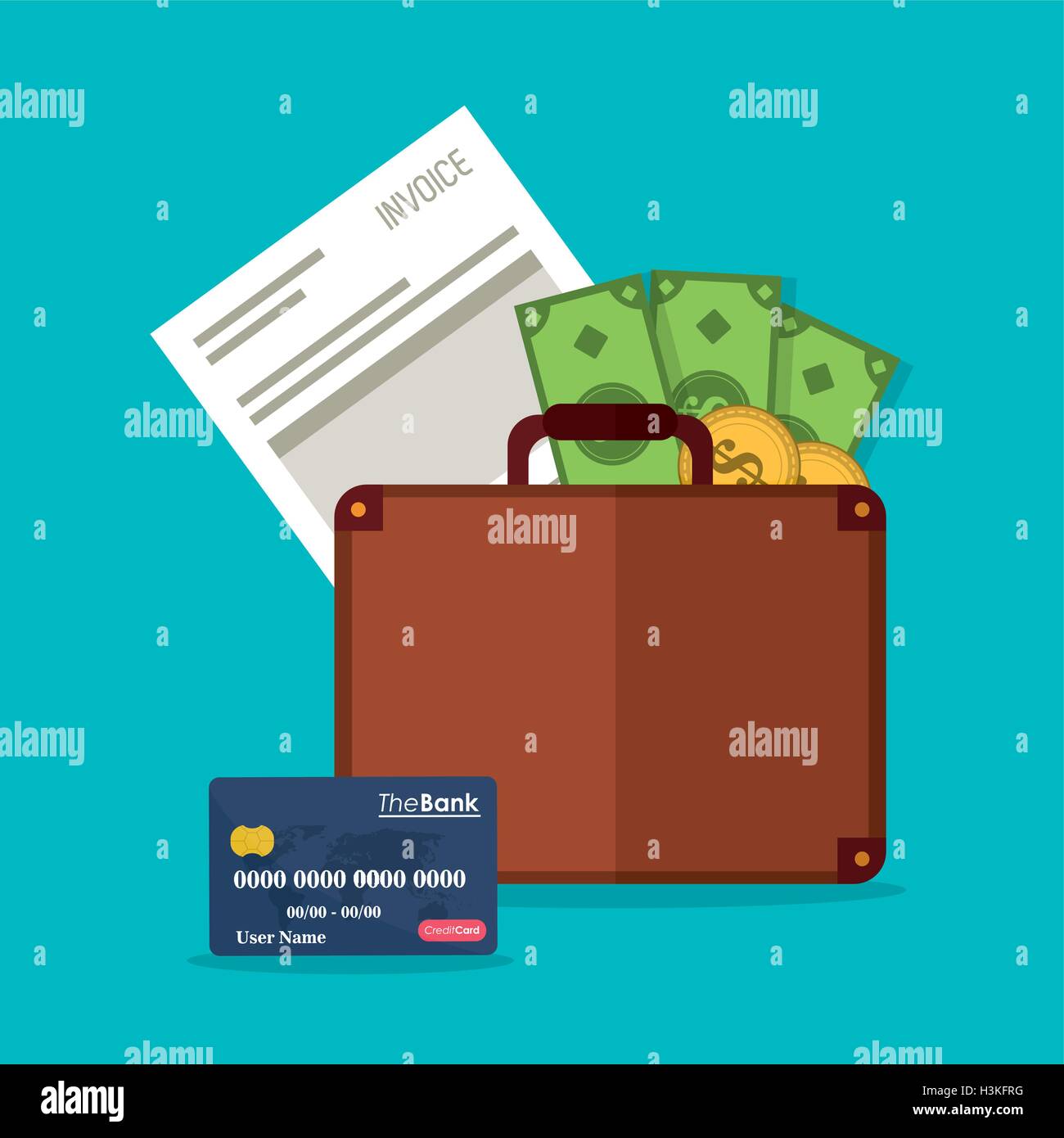 Invoice design. Money icon. Colorful illustration, vector Stock Vector ...