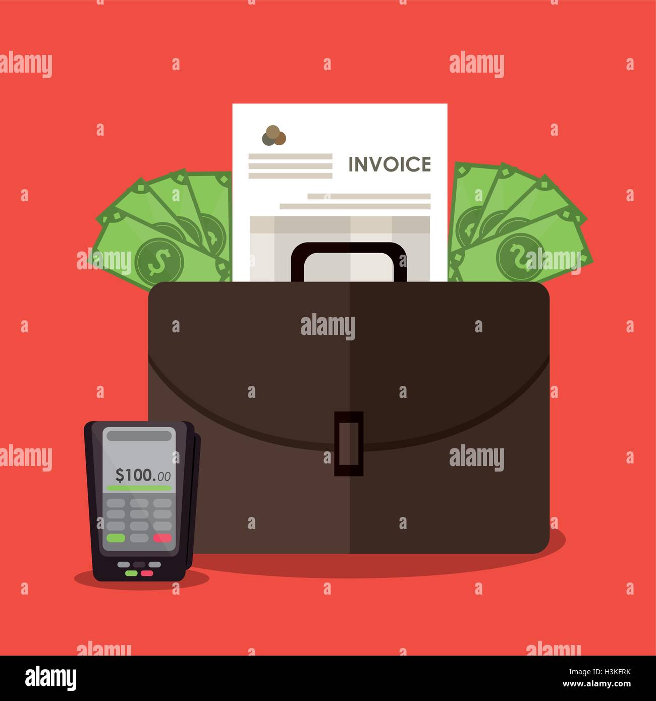 Invoice design. Money icon. Colorful illustration, vector Stock Vector ...