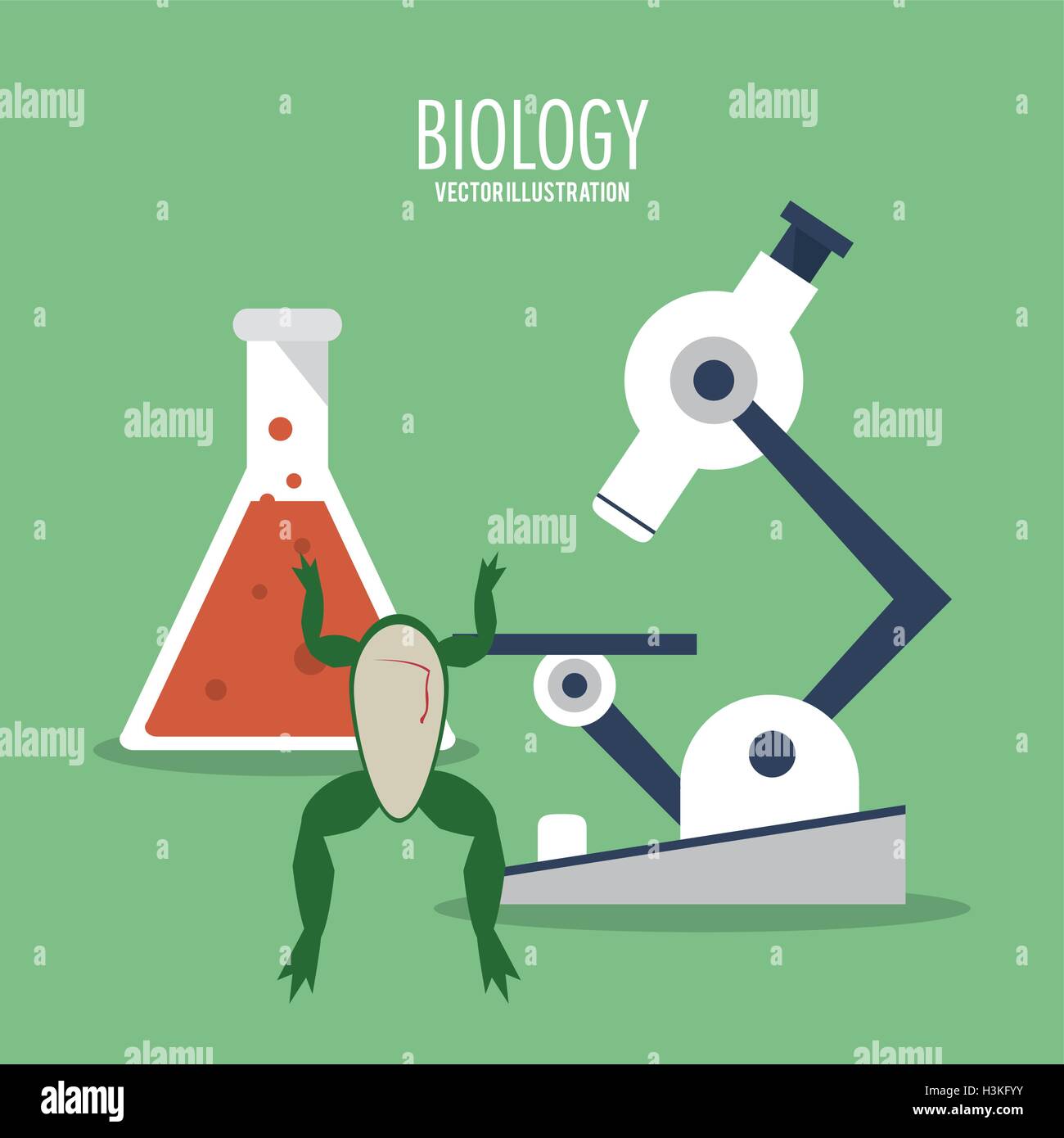 Biology design. Lab icon. Flat illustration, vector Stock Vector Image ...