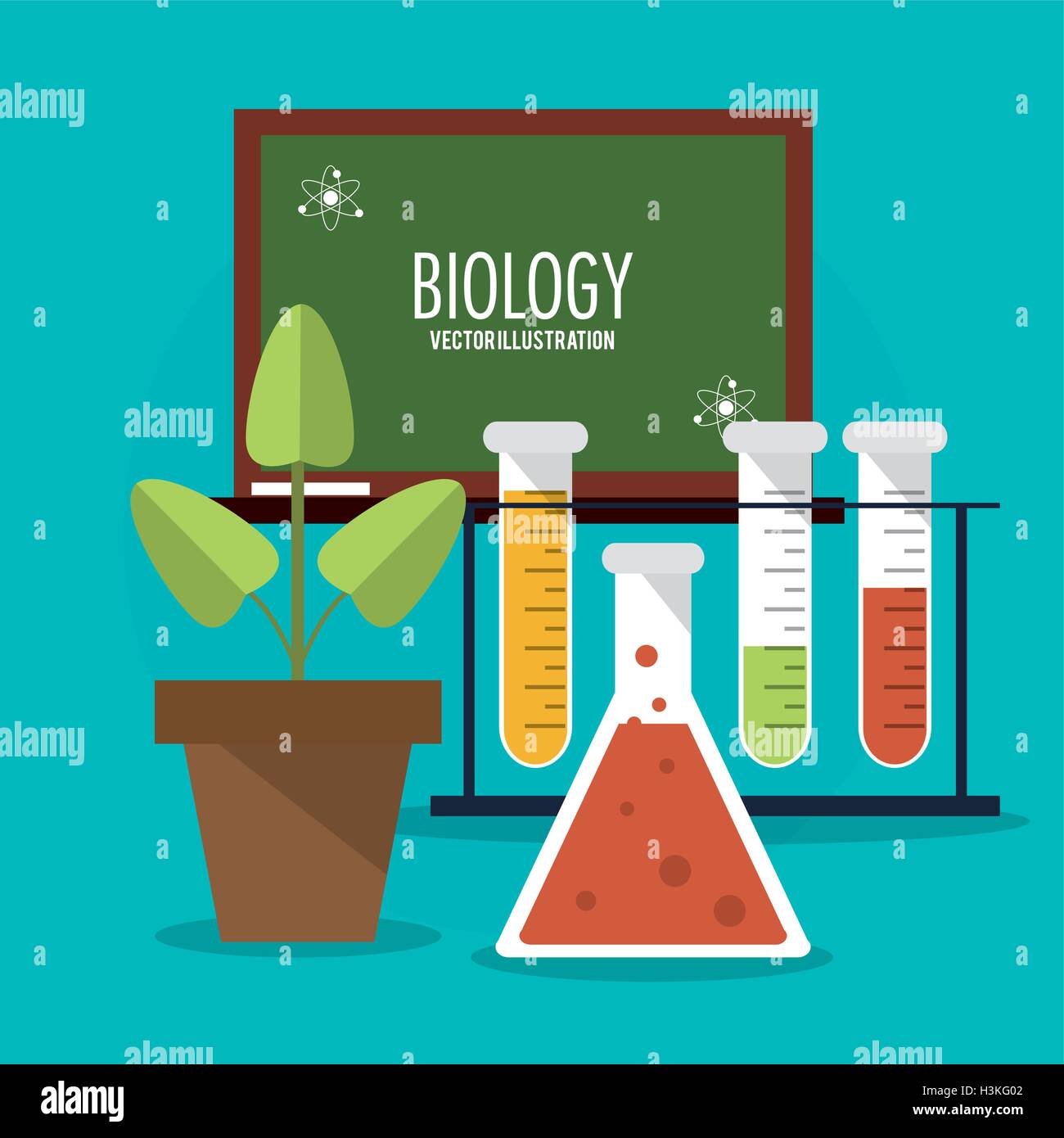 Biology design. Lab icon. Flat illustration, vector Stock Vector Image ...
