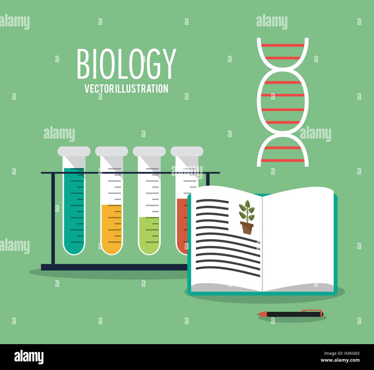 Biology design. Lab icon. Flat illustration, vector Stock Vector Image ...